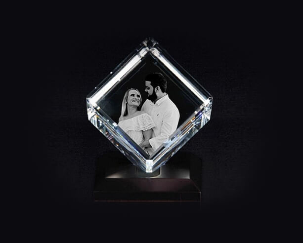 Personalised 3D Crystal Cube Online AU | CanvasChamp